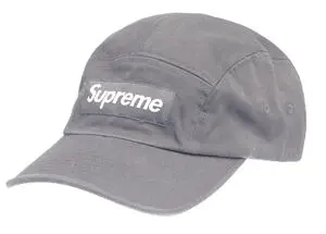 Supreme Washed Chino Twill Camp Cap - Grey
