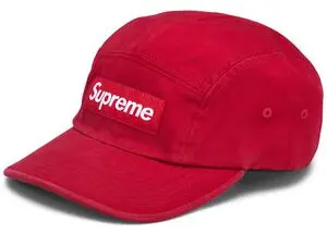 Supreme Washed Chino Twill Camp Cap - Red