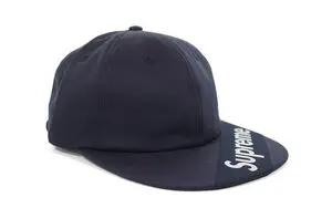 Supreme Visor Label 6-panel Cap - Navy Blue