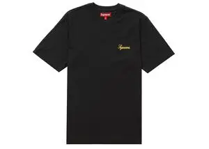 Supreme Washed Script Short Sleeve Top - Black