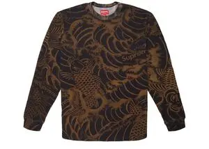 Supreme Waves Long Sleeve Top - Black