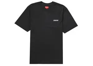 Supreme Washed Script Short Sleeve Top - Black