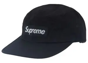 Supreme Washed Chino Twill Camp Cap - Black