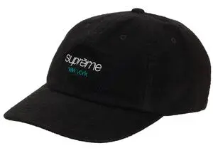 Supreme Washed Flannel 6-panel Cap - Black