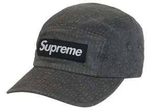Supreme Washed Seersucker Camp Cap - Black