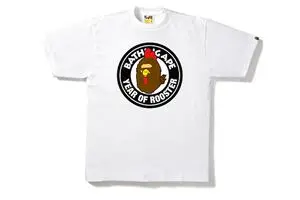 A BATHING APE Year Of Rooster Bws Tee Shirt - White/brown