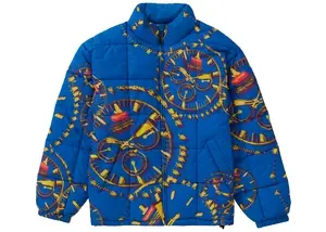 Supreme Watches Reversible Puffy Jacket - Royal