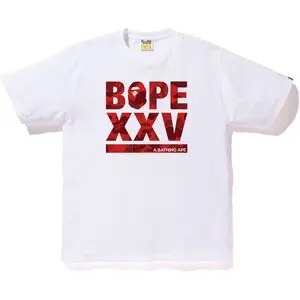 A BATHING APE Xxv Cities Camo Logo Tee Shirt - White/red