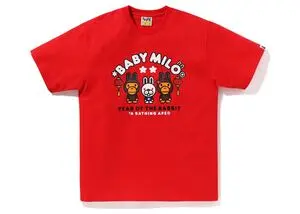 A BATHING APE Year Of The Rabbit Baby Milo Tee Shirt - Red