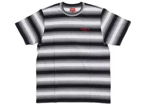 Supreme Gradient Striped Short Sleeve Top - Black