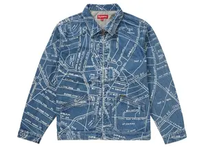 Supreme Gonz Map Work Jacket - Washed Blue