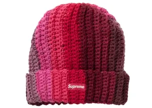 Supreme Gradient Crochet Beanie - Red