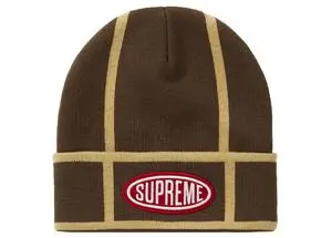 Supreme Grid Beanie - Brown