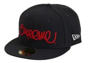 Supreme Handstyle New Era Cap - Navy Blue