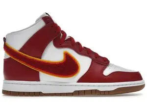 Nike Dunk High Chenille Swoosh - White/gym Red/yellow Ochre
