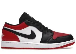 JORDAN 1 Low Bred Toe Sneakers - Gym Red/white/black