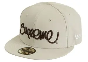 Supreme Handstyle New Era Cap - Stone