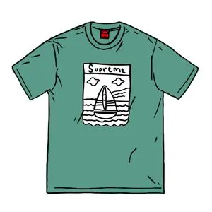 Supreme Sailboat Tee Shirt - Dusty Teal
