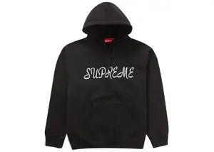 Supreme Script Hooded Sweatshirt - Black