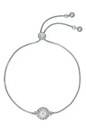Ted Baker London Soleta Solitaire Crystal Slider Bracelet - Silver Tone Clear Crystal