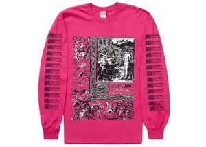 Supreme Saint Sebastian Long Sleeve Tee Shirt - Pink