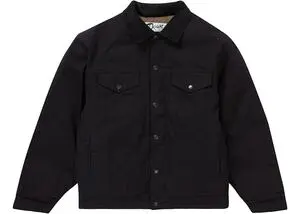 Supreme Schott Canvas Down Trucker Jacket - Black