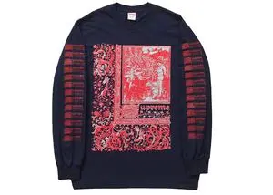 Supreme Saint Sebastian Long Sleeve Tee Shirt - Navy Blue
