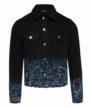 Amiri Crystal Rhinestone Denim Jacket