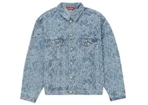 Supreme Script Jacquard Denim Trucker Jacket