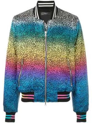 Amiri Leopard Rainbow Bomber Jacket