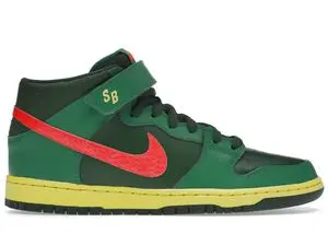 Nike Nike SB Dunk Mid Sneakers Lucky Green/atmc Rd/frtrss Grn