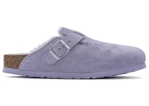 BIRKENSTOCK Boston Shearling Suede Clogs - Purple Fog
