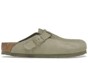 BIRKENSTOCK Boston Soft Footbed Suede - Faded Khaki