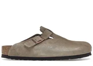 BIRKENSTOCK Boston Soft Footbed Suede Clogs - Taupe