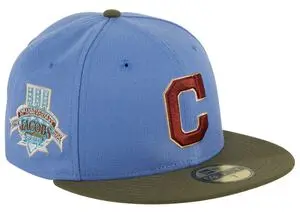 New Era Cleveland Indians Patch 59fifty Fitted Cap - Indigo/olive