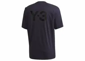 Adidas Y3 Classic Back Logo Tee Shirt - Blue/legend Ink