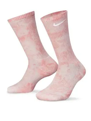 Nike Everyday Plus Cushioned Crew Socks - Bleached Coral/light Soft Pink/white