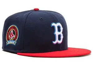New Era Boston Sox 2004 World Series Champions 59fifty Fitted Hat - Navy Blue/red