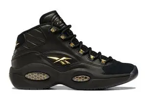 REEBOK Question Mid Gold Sneakers - Black/gold Metallic