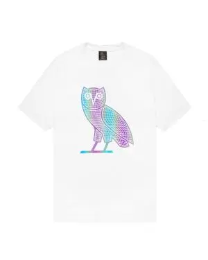 OVO Iridescent Grid Owl T-shirt - White