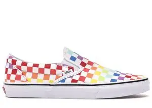 VANS Checkerboard Slip-on Sneakers - Rainbow/true White