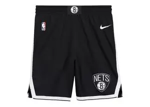 Nike Nba Brooklyn Nets Icon Edition Drifit Swingman Shorts - Black/white