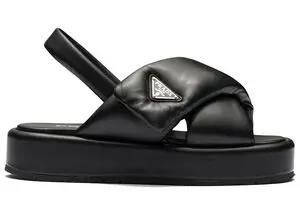 Prada Soft Padded Wedge Sandals