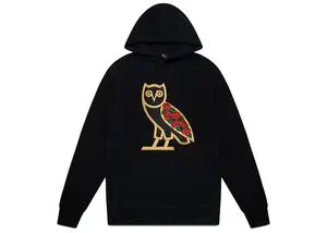 OVO Rose Owl Hoodie - Black