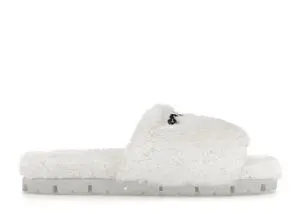 Prada Terry Cloth Slides - White/black