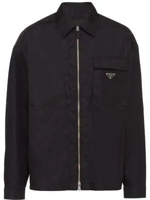 Prada Zip Up Long Sleeved Nylon Shirt