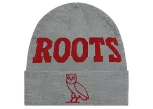 OVO Roots Athletics Owl Beanie - Heather Grey