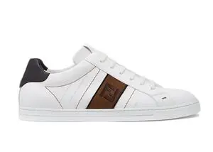 Fendi Ff Leather Low Top Sneakers