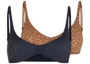 Fendi X Skims Pack Of 2 Skimpy Scoop Bralette - Black/california
