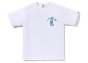 BAPE Honeycomb Camo College Ats Tee Shirt White Blue